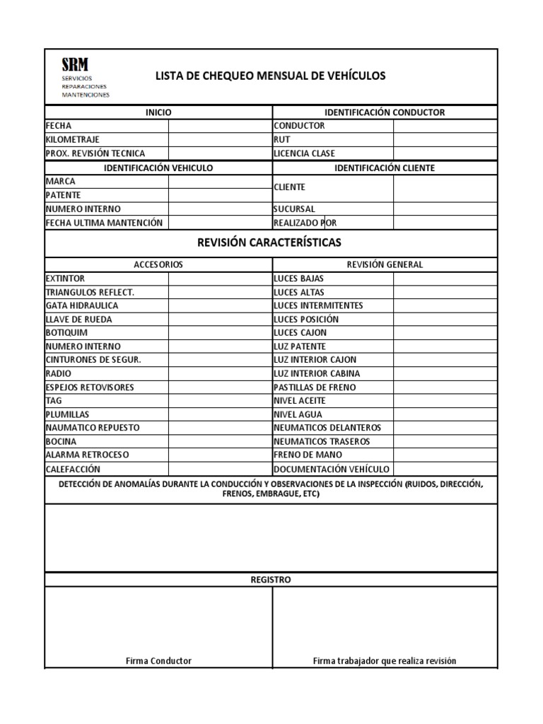 Check List Vehiculos | PDF | Vehículos | Transporte