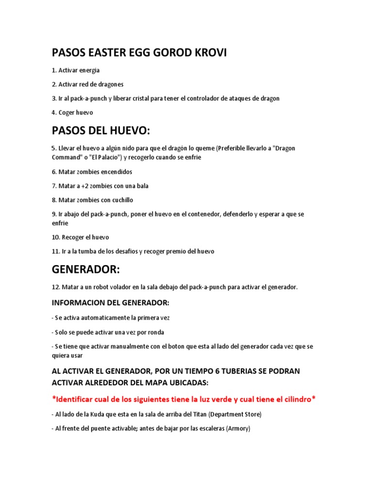 Pasos para el Easter Egg en Gorod Krovi | PDF