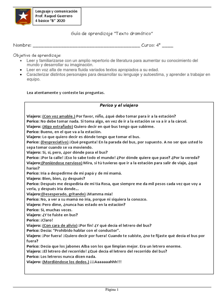 Guía Texto Dramático 3 Pdf
