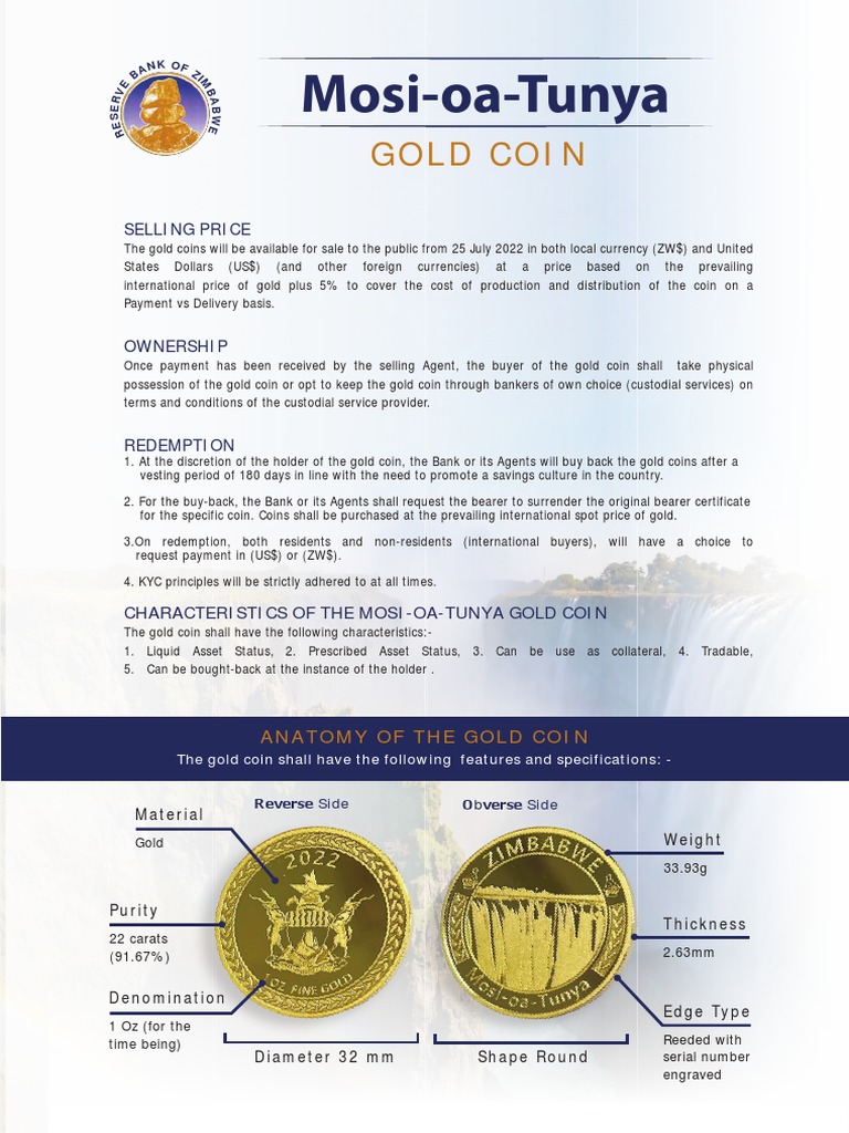 Mosi-oa-Tunya Gold Coin Details | PDF | Coins | Gold Coin