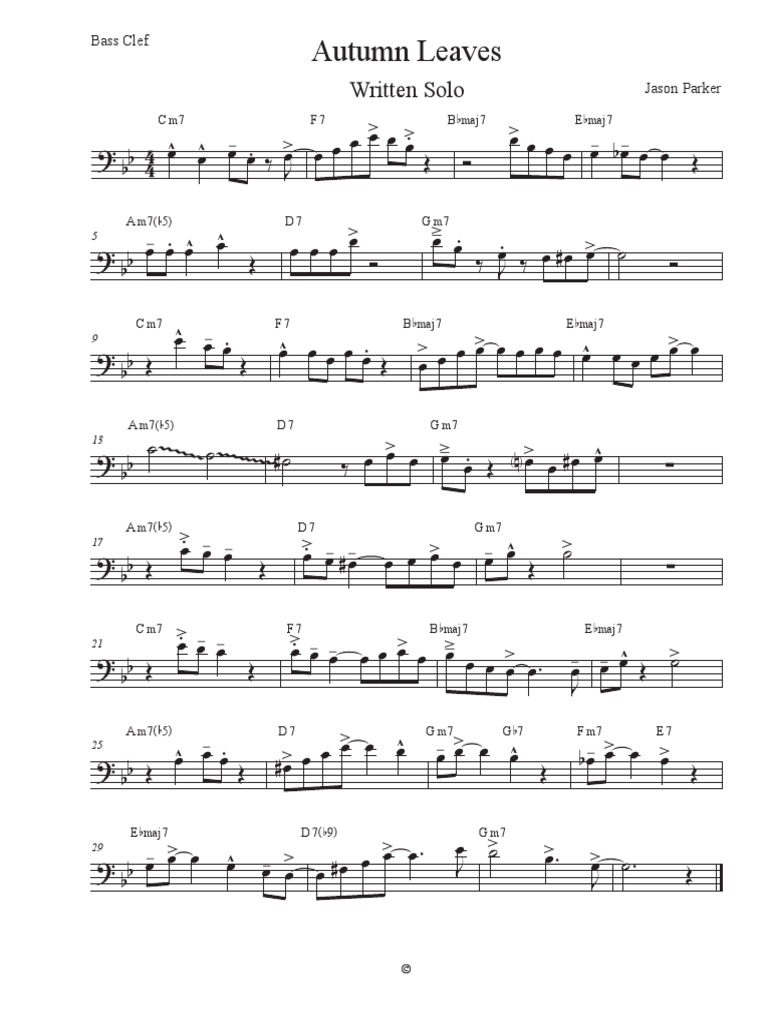 Autumn Leaves Etude BC - Score | PDF