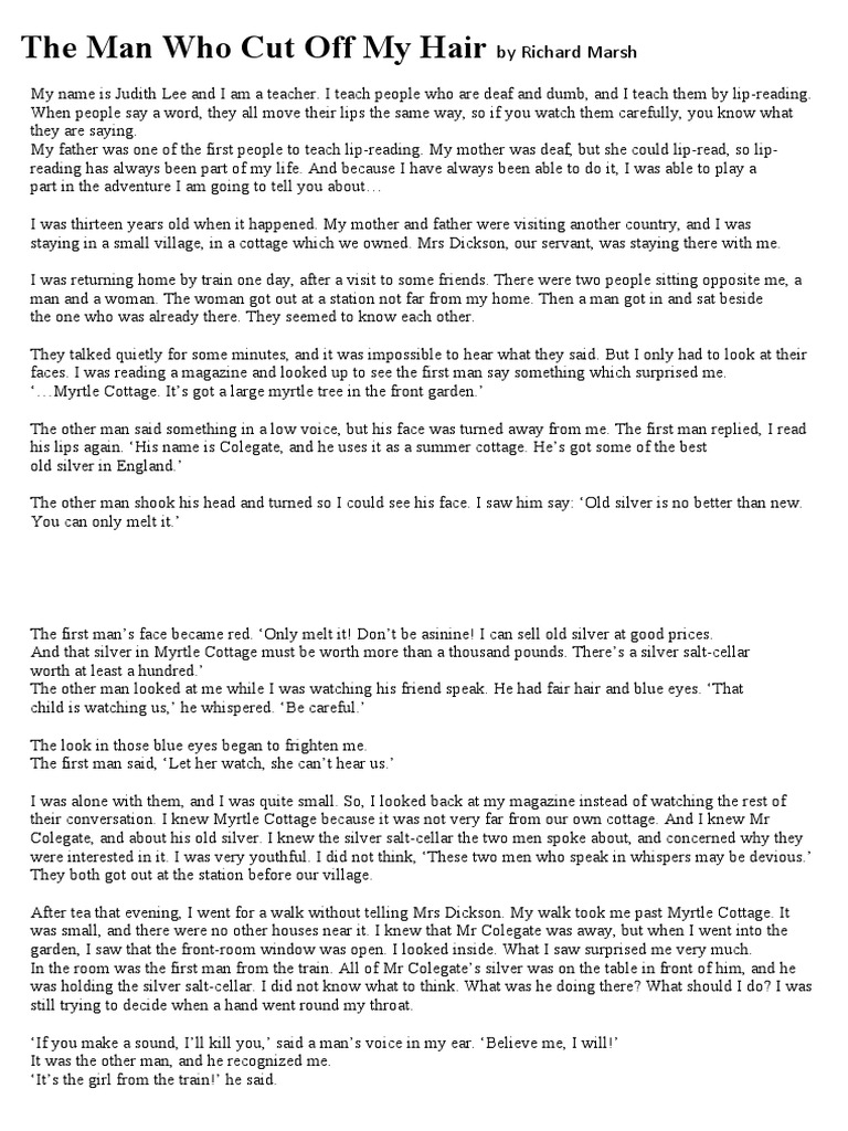 The Man Who Cut Off My Hair | PDF