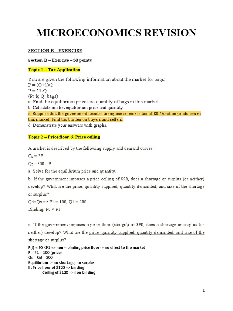 Microeconomics Exam Prep Guide | PDF | Monopoly | Profit (Economics)