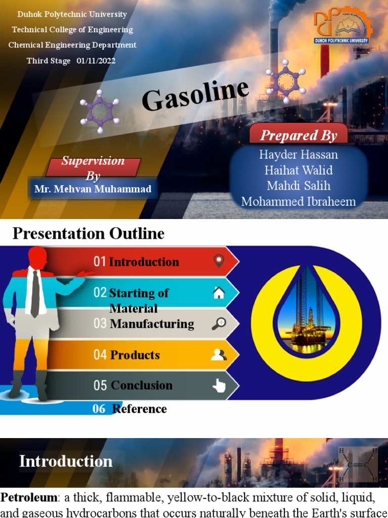 Presentation of Gasoline (Petroleum Refinery) | PDF | Petroleum | Gasoline