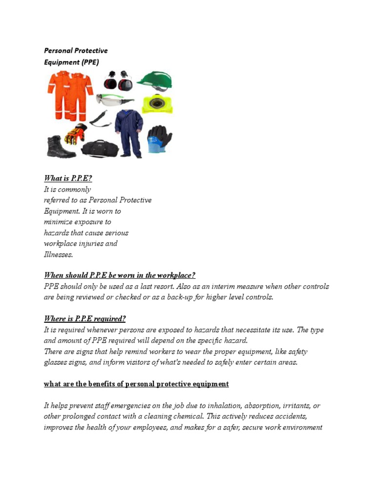 PPE Drawing and Safety Guidelines | PDF | Personal Protective Equipment ...