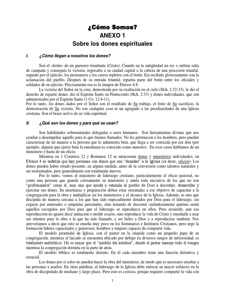 Como Somos Anexo Dones | PDF | Pablo el apóstol | Oración