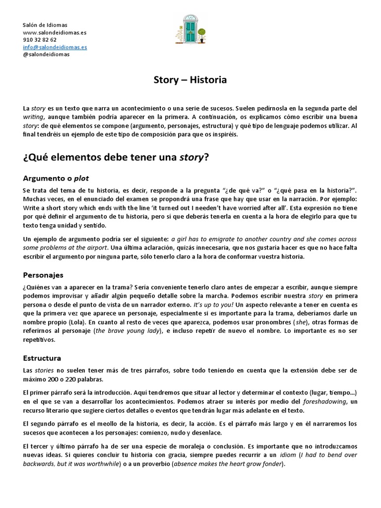 Guía para Escribir Stories en Inglés | PDF | Narración | Lingüística