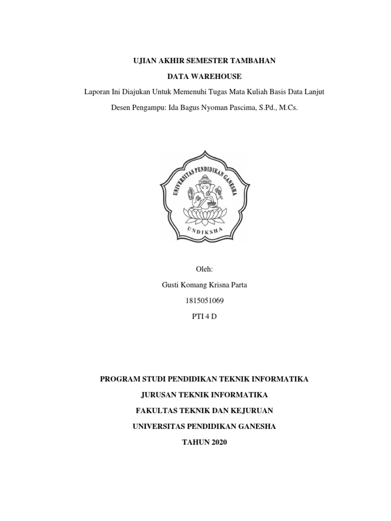 Basis Data - Data Warehouse | PDF