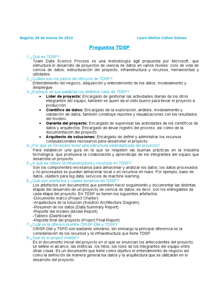 TDSP LMCG | PDF | Big Data | Ciencia de datos