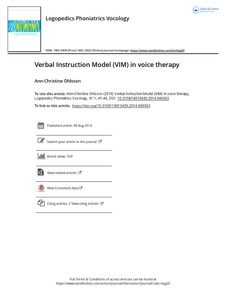 2 VIM - in - Voice - Therapy | PDF | Therapy | Speech