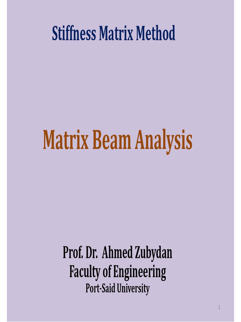 Stiffness Matrix (Beam) | PDF | Bending | Beam (Structure)