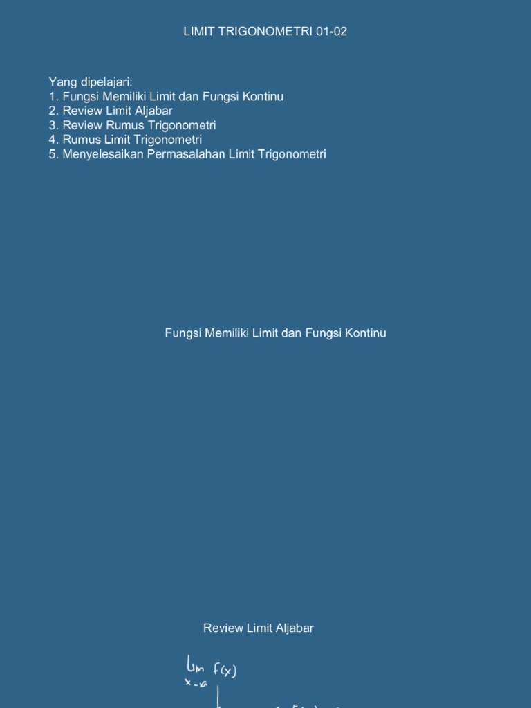 Limit Trigonometri 01 - 02 | PDF
