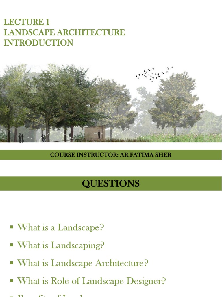 Landscape Architecture Lecture 1 | Download Free PDF | Landscape ...
