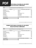 Formato de Planilla de Sueldo El Salvador | PDF | Salario | Labor