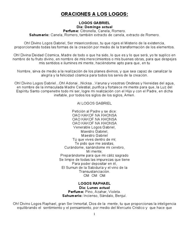 Oraciones A Los Logos | PDF | Dios | Cristo (título)