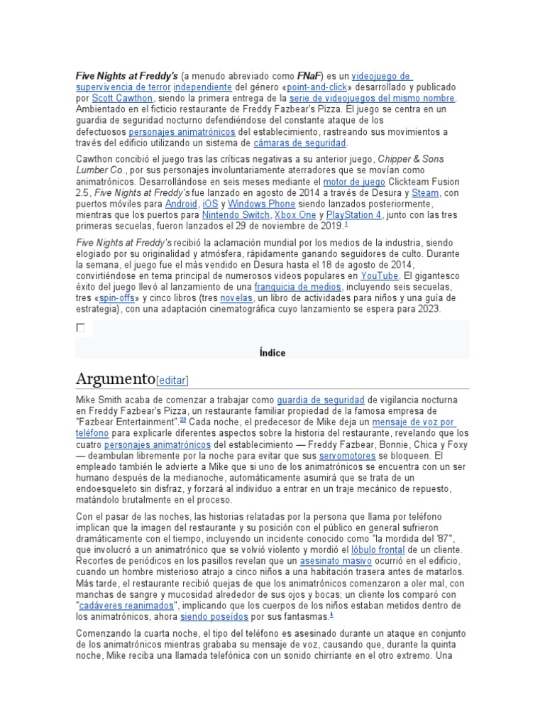 Five Nights at Freddy | PDF