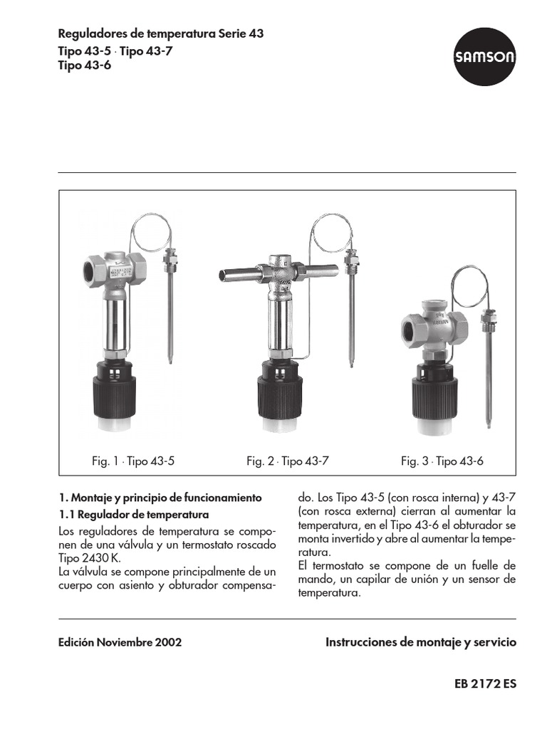 Samson | PDF | Termostato | Tornillo