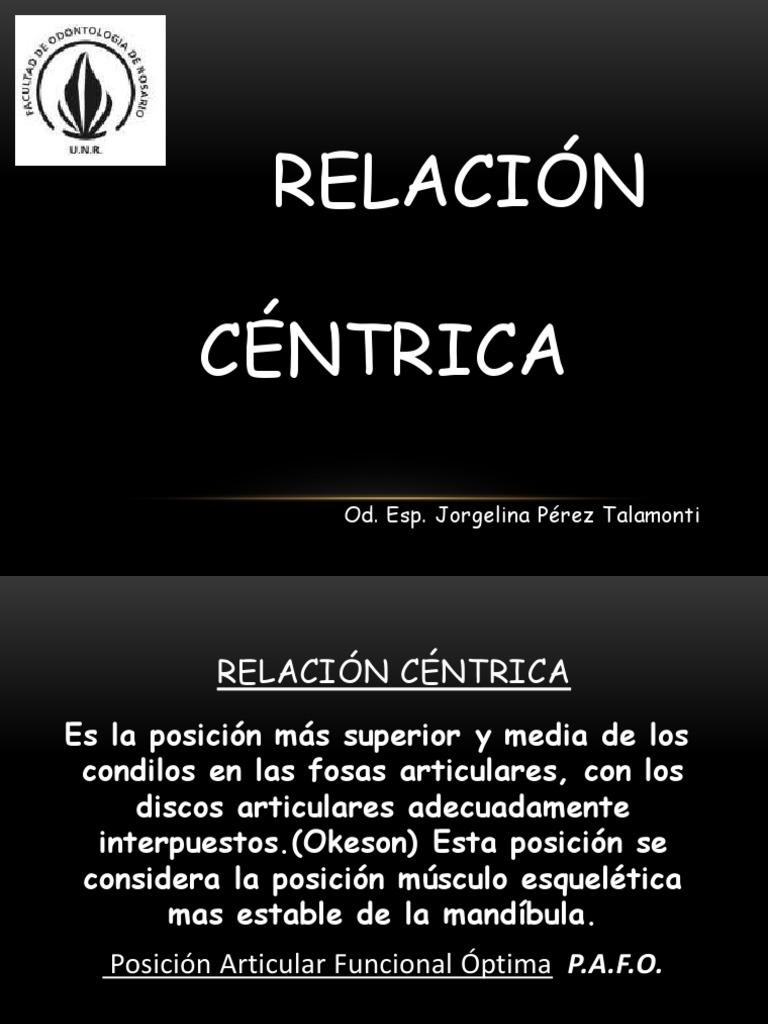 Relacion Centrica | PDF | Anatomía humana | Sistema musculoesquelético