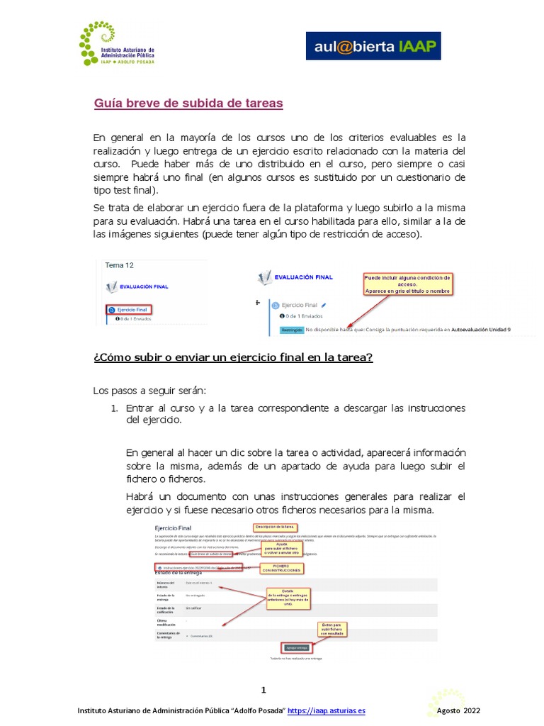MOODLE Guia Subir Tarea | PDF | Archivo de computadora | Ventana (informática)