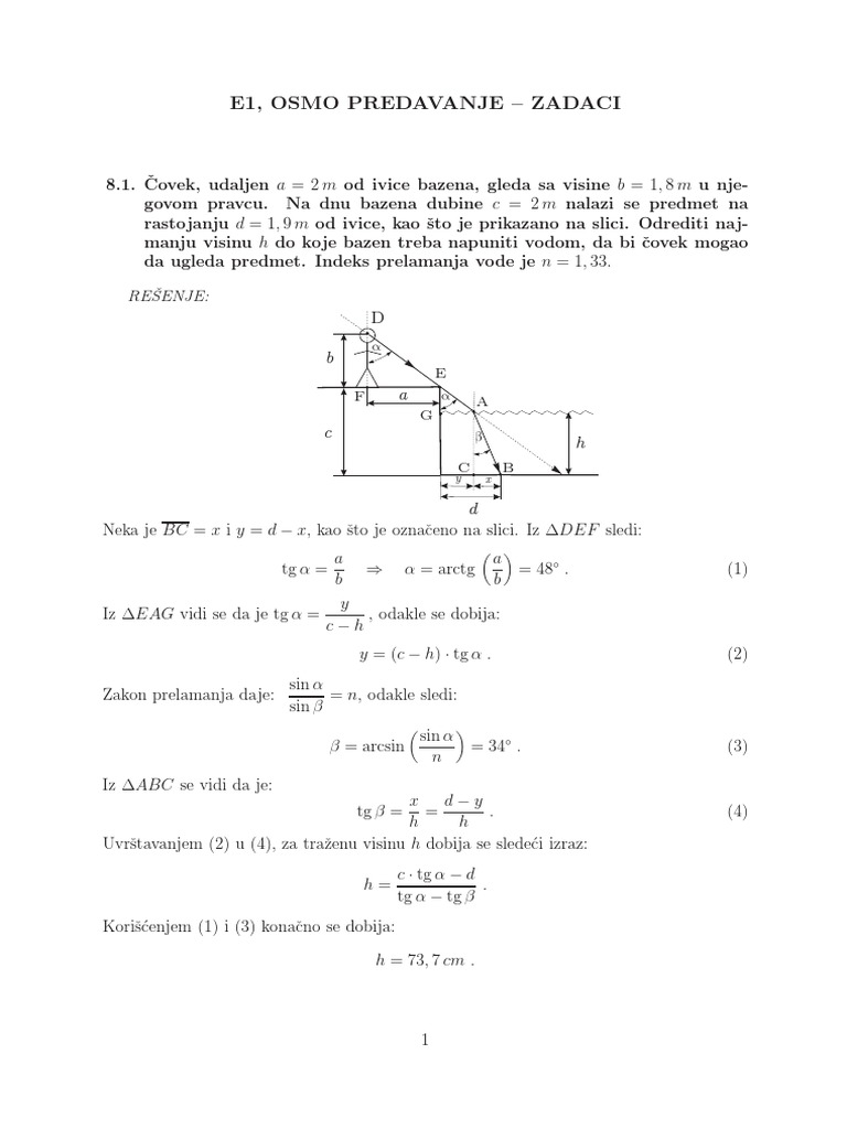 E1 - Zadaci Sa Predavanja - 08 | PDF