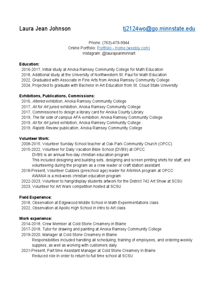 Laura Johnson Resume | PDF