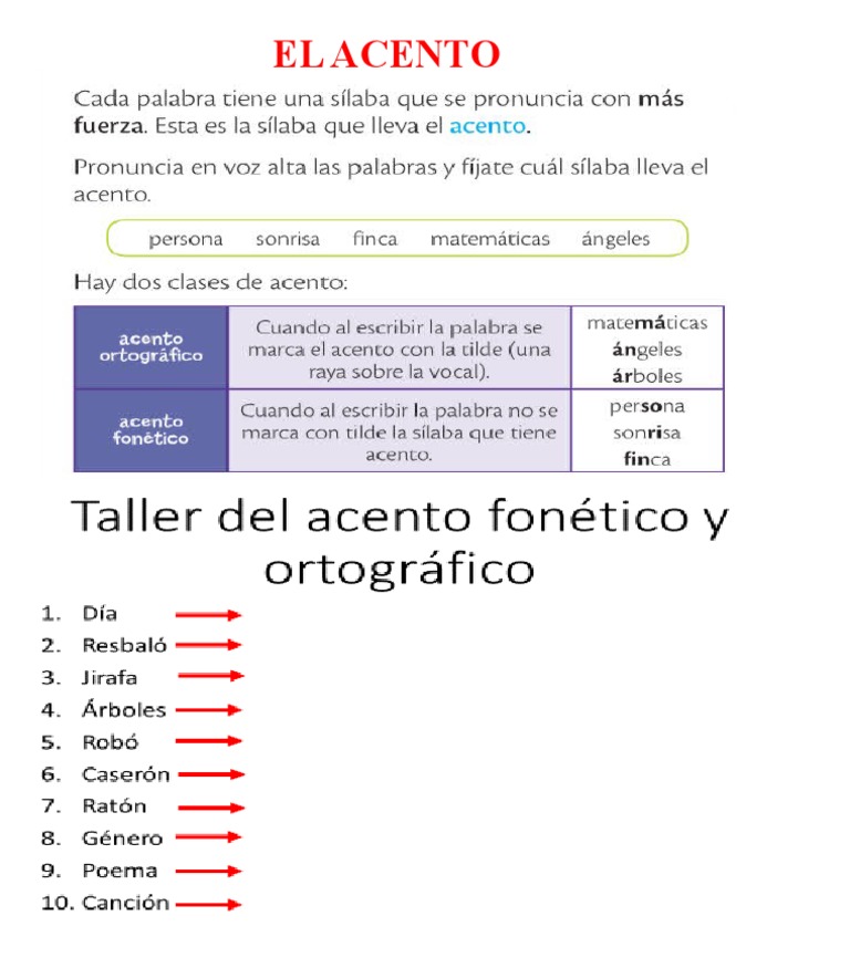 Acento Fonetico y Ortografico | PDF