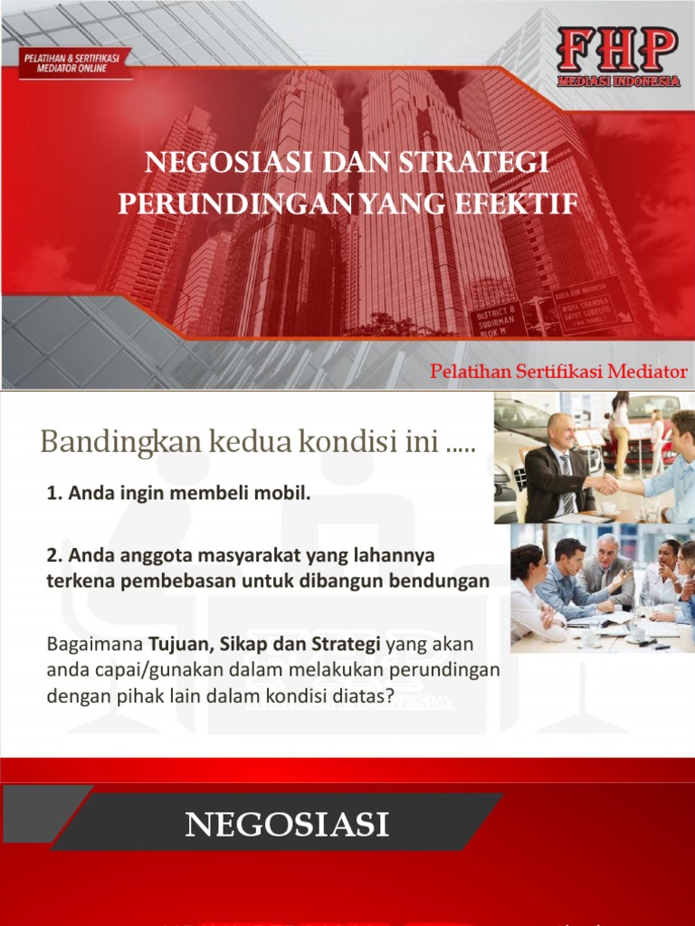 Strategi Negosiasi Efektif dalam Mediasi | PDF