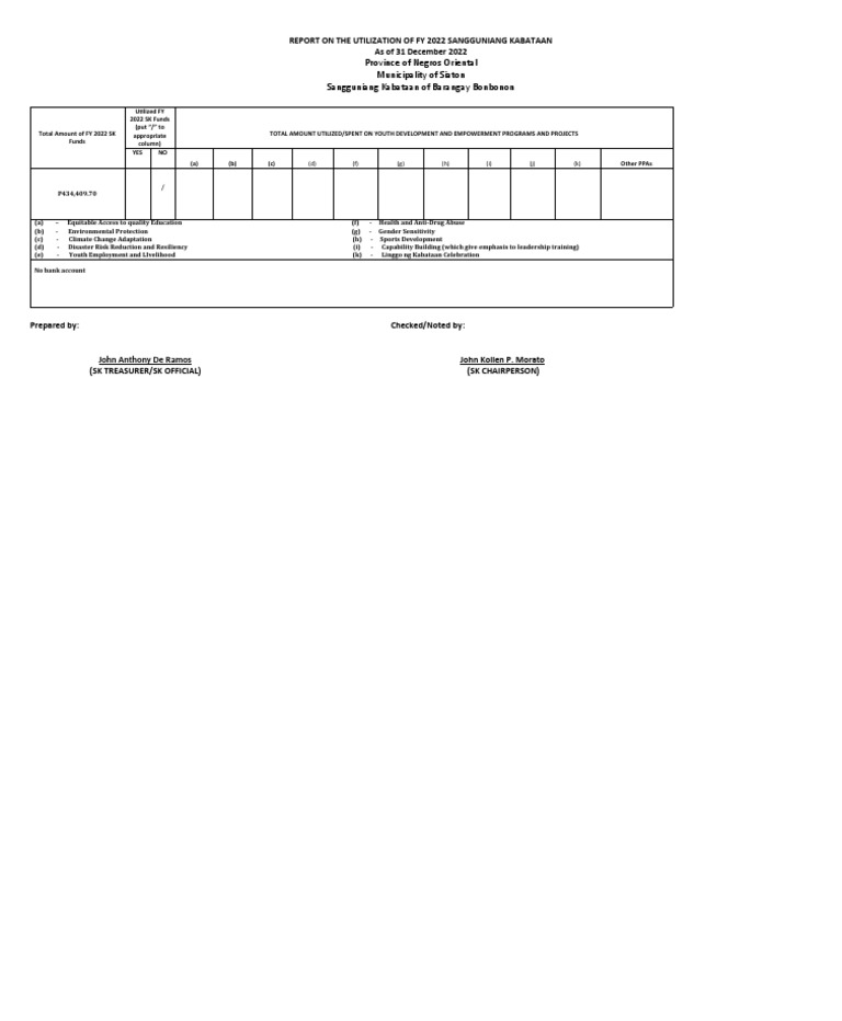 SK Utilization Template | PDF