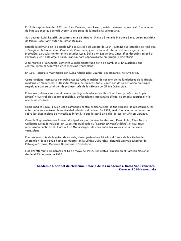 Era de Razetti | PDF | Cuidado de la salud | Medicina