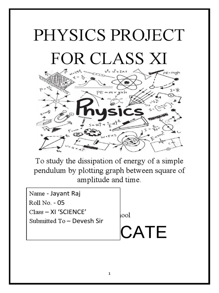 Physics Project | PDF | Pendulum | Oscillation