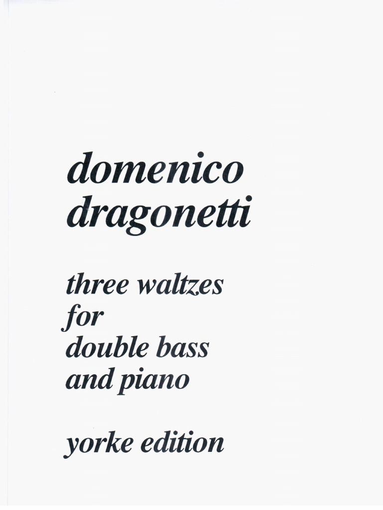 Domenico Dragonetti - Three Waltzes For Double Bass and Piano | PDF