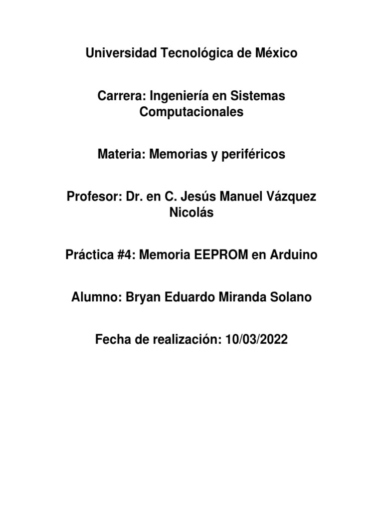 Reporte Practica 4 | PDF | Memoria de sólo lectura | Almacenamiento de ...