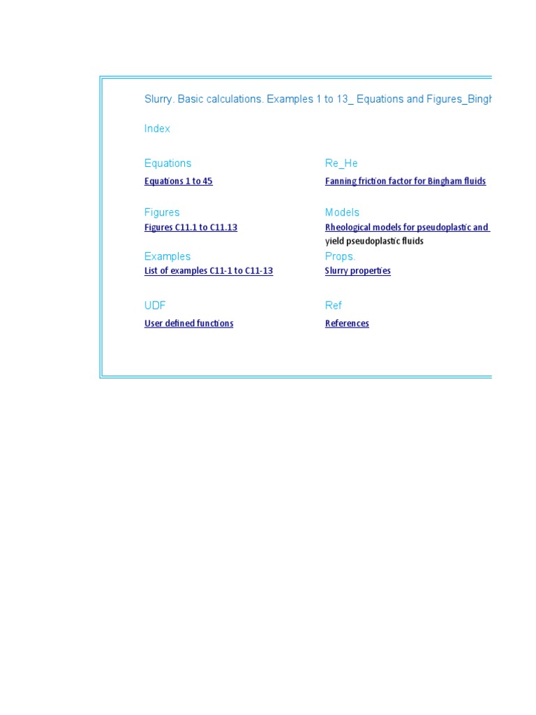 Slurry. Basic Calculations. Examples 1 To 13 - Equations and Figures ...