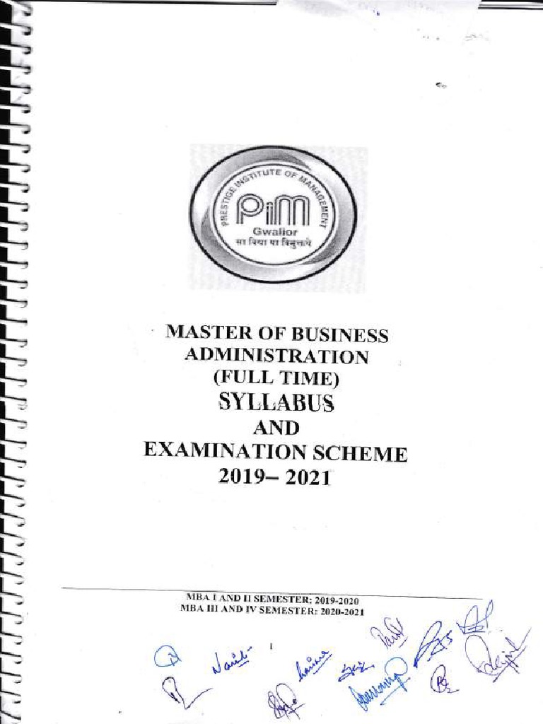 Mba Full Syllabus 2019-22 | PDF | Supply (Economics) | Demand