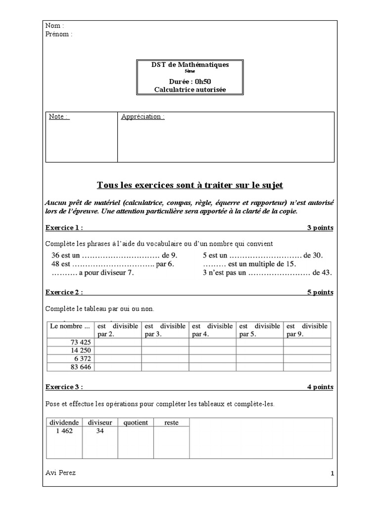 DS01 5ab 2021-2022 | PDF | Mathématiques