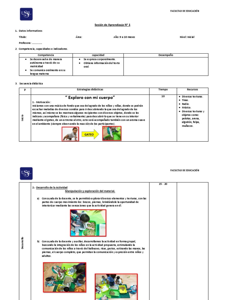 Modelo de Sesion de Aprendizaje | PDF | Maestros | Aprendizaje