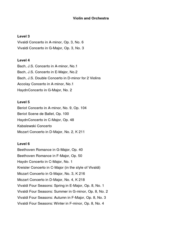 Violin and Orchestra | PDF | Concerto | Compositions