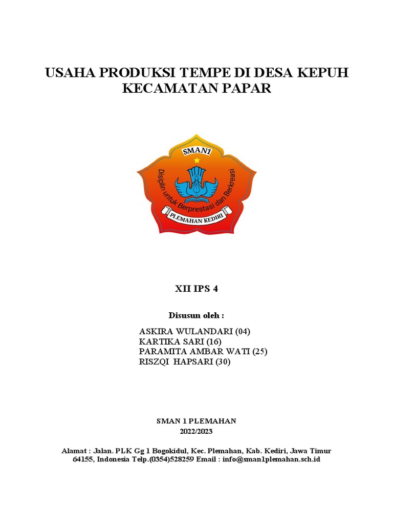 Proses Pembuatan Tempe Di Desa Kepuh-3 | PDF | Karier & Perkembangan