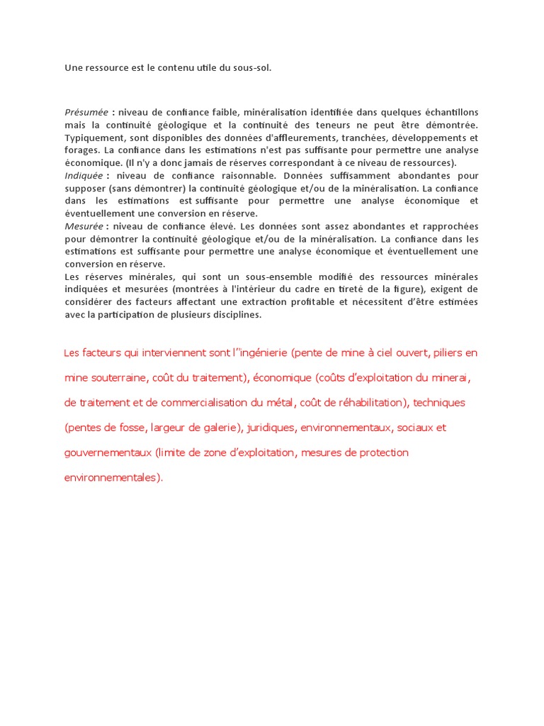 Estimation des ressources minières | PDF | Exploitation minière | Géologie