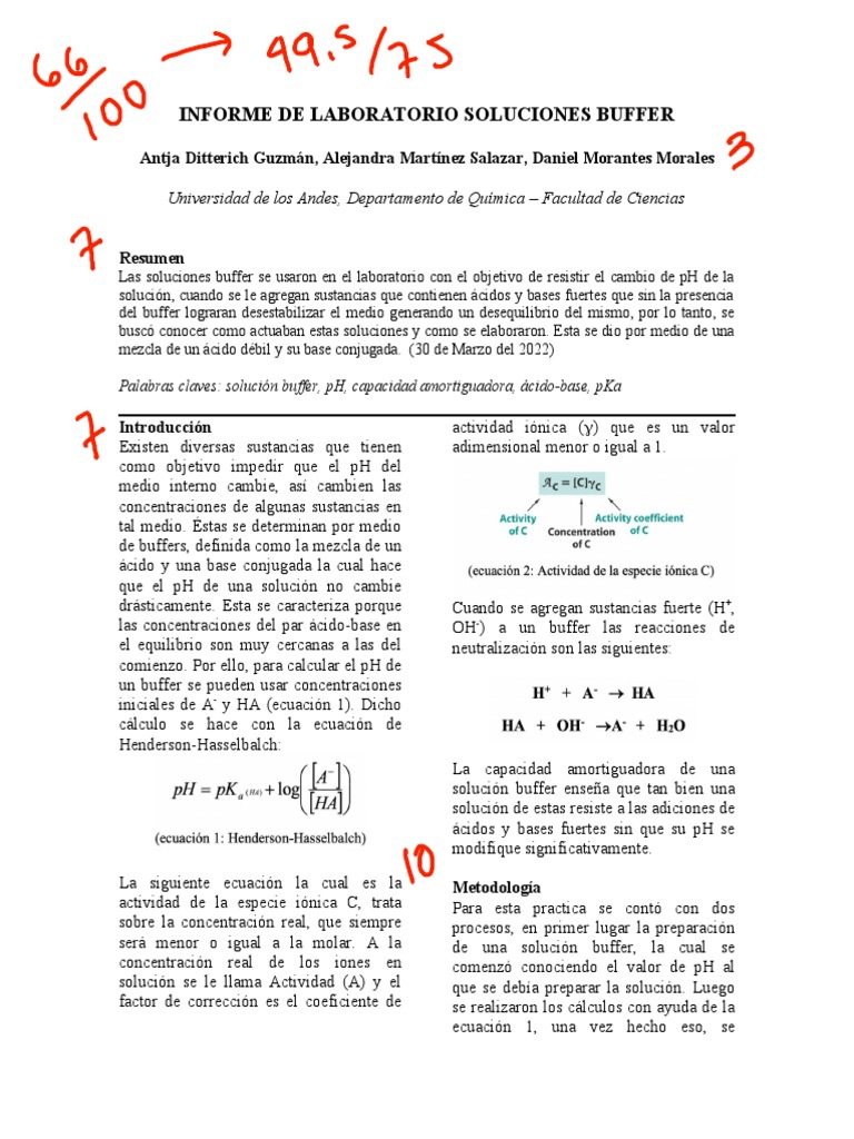 Informe de Lab 5 FAQ - 952960 | PDF | Solución tampón | Ph