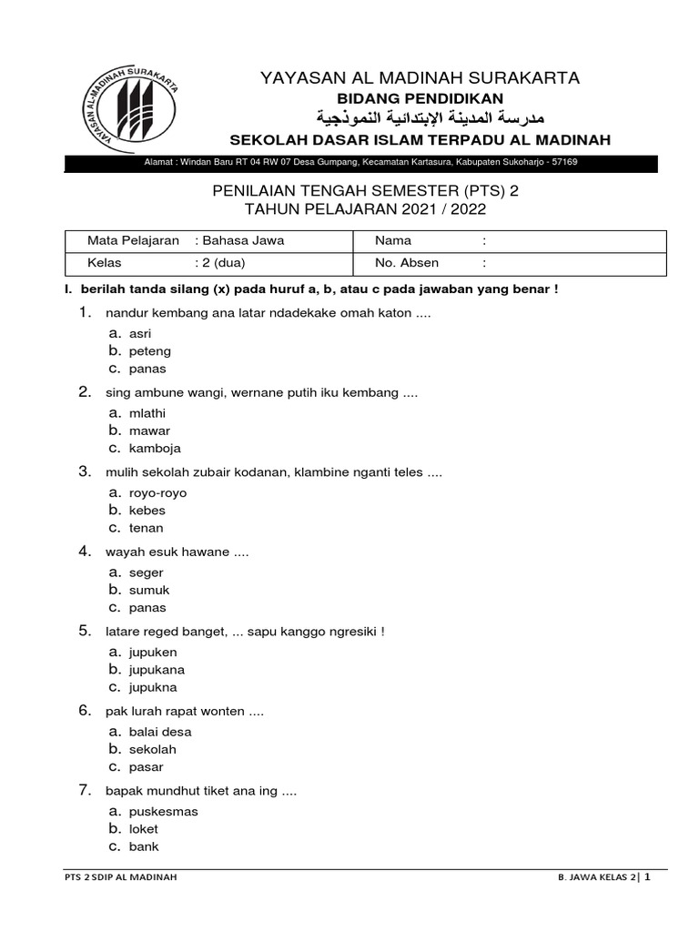 B. Jawa 2 | PDF | Kajian Bahasa Asing | Griya & Taman