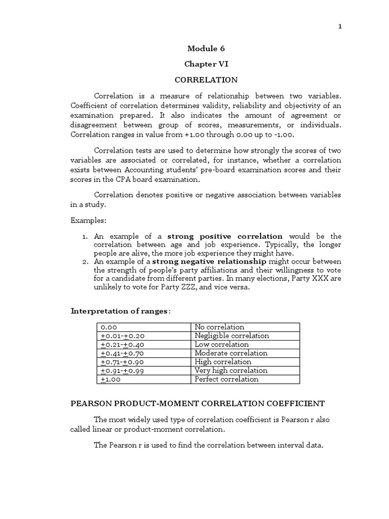 Stat MEM Chapter II Correlation | PDF | Statistical Analysis | Teaching ...