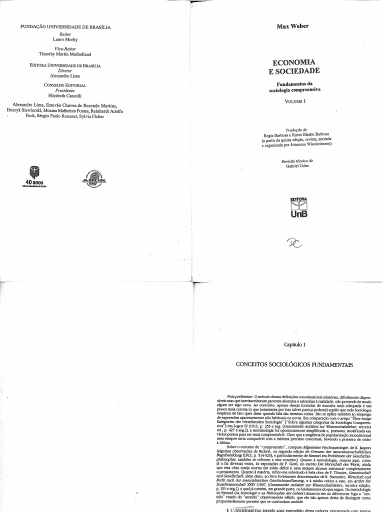 WEBER, Max - Economia e Sociedade | PDF