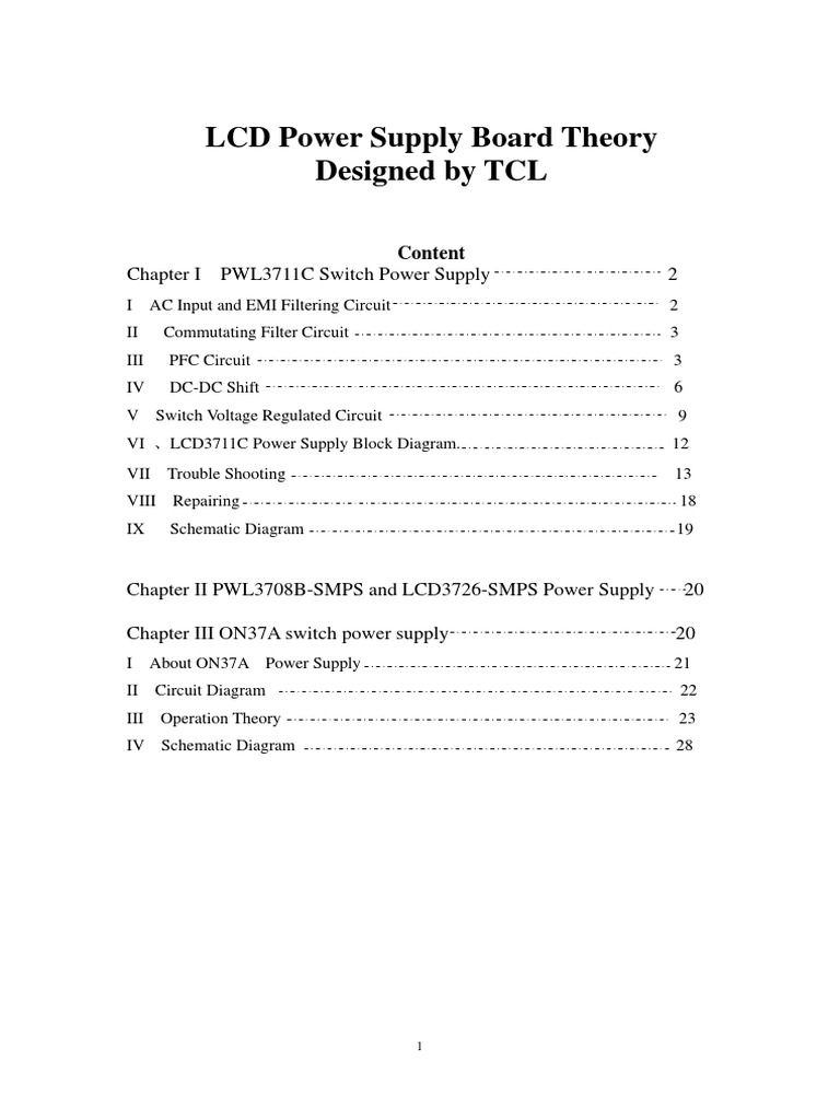 TCL LCD Power Supply Circuit Theory | PDF | Power Supply | Rectifier