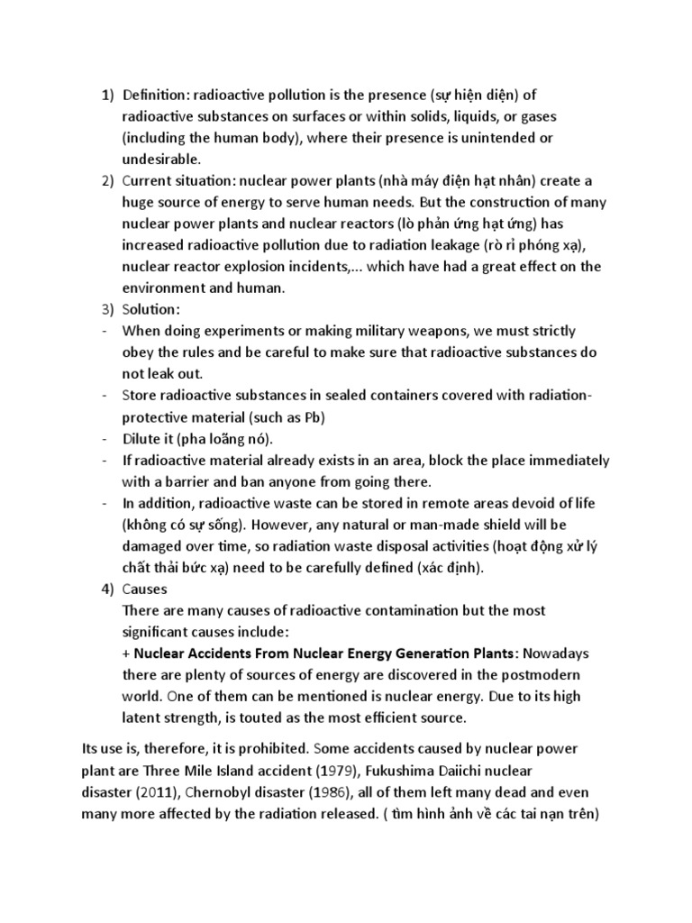 The Dangers of Radioactive Pollution: Causes, Effects, and Solutions ...
