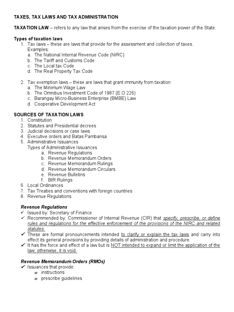 TAXATION LAWS EXPLAINED | PDF | Taxes | Internal Revenue Service