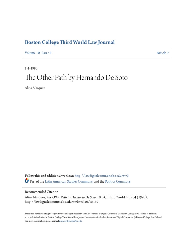 Hernando de Soto - The Other Path | PDF | Peru | Economies