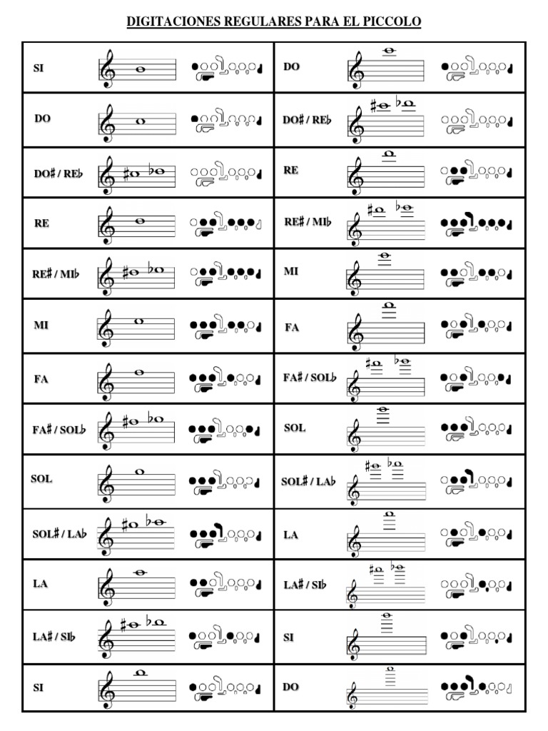 Digitaciones Regulares para El Piccolo - 210802 - 230017 | PDF