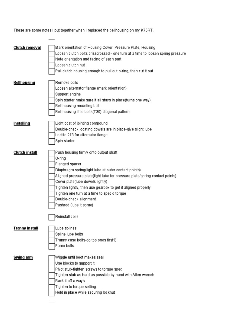 K75 Bellhousing | PDF | Clutch | Machines