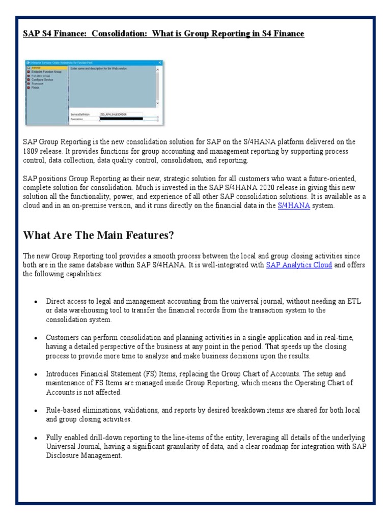 2020-07-07 SAP S4 1 Group Reporting What Is Group Reporting in S4 ...